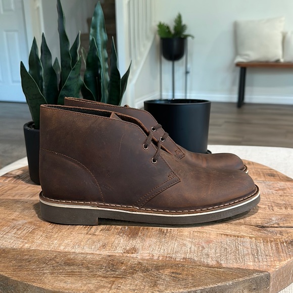 Clarks | Shoes | Clarks Brown Leather Boots Mens 8 | Poshmark
